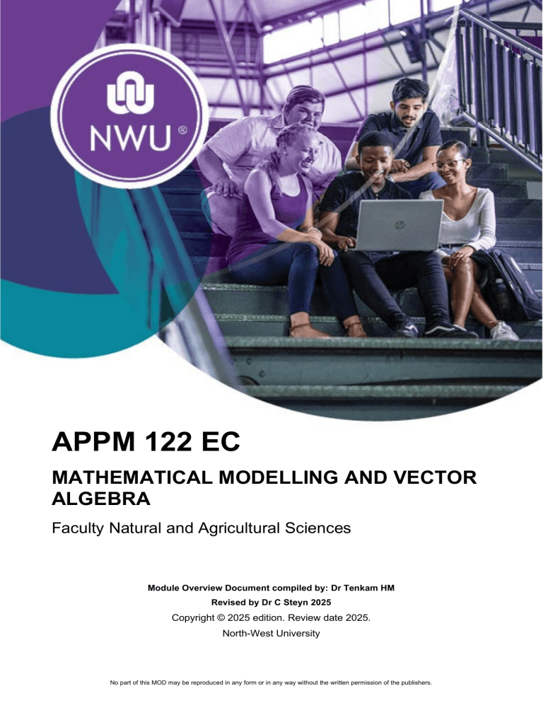 APPM 122 EC: Mathematical Modelling & Vector Algebra Module Overview