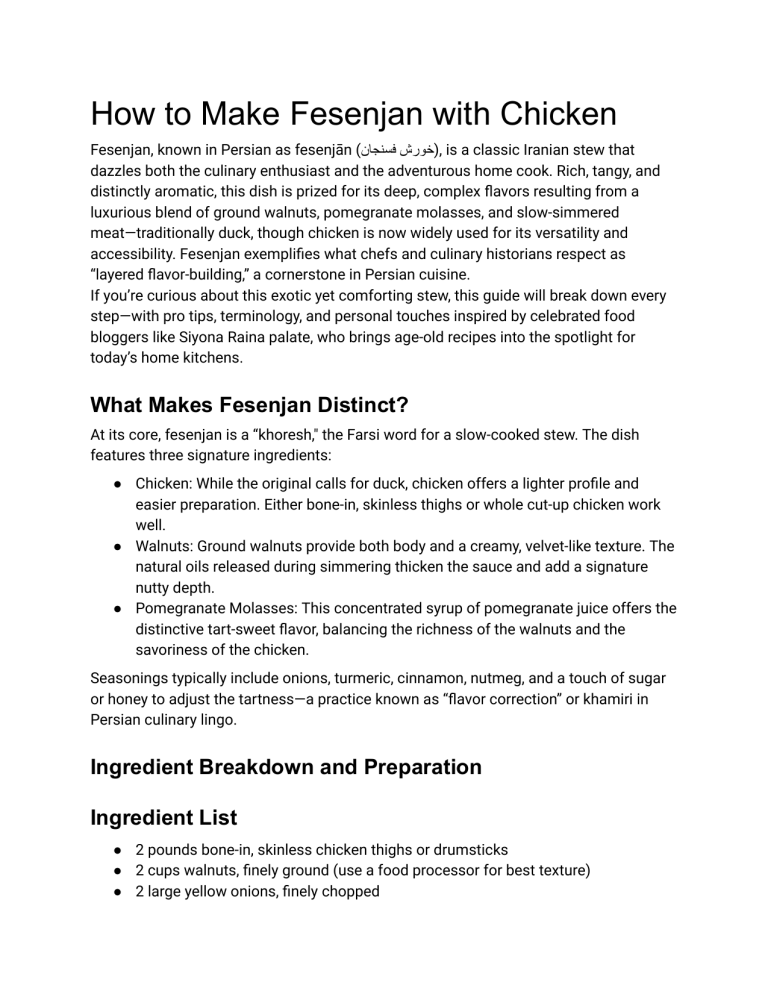 Fesenjan Recipe: Make Persian Chicken Stew at Home
