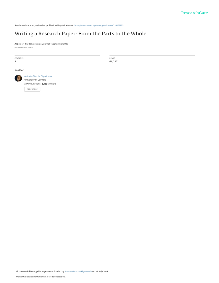 Writing a Research Paper: From Parts to Whole | Academic Writing Guide