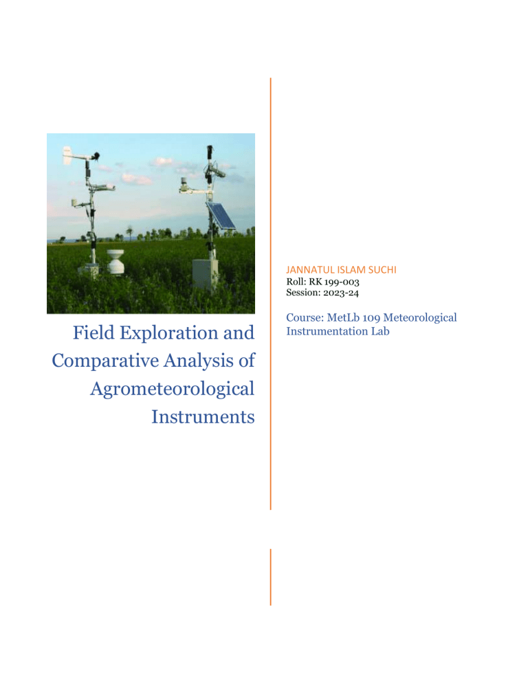 Agrometeorological Instruments: Field Exploration & Comparative Analysis
