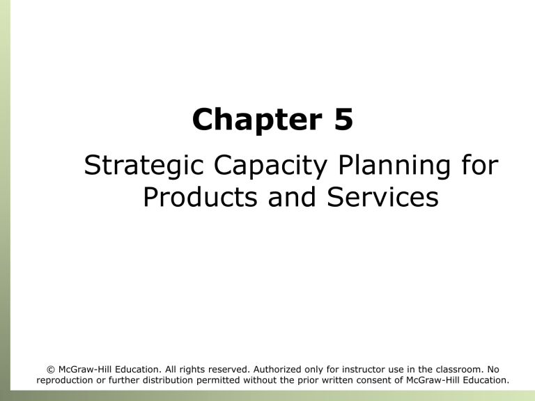 Strategic Capacity Planning for Products & Services | Operations Management
