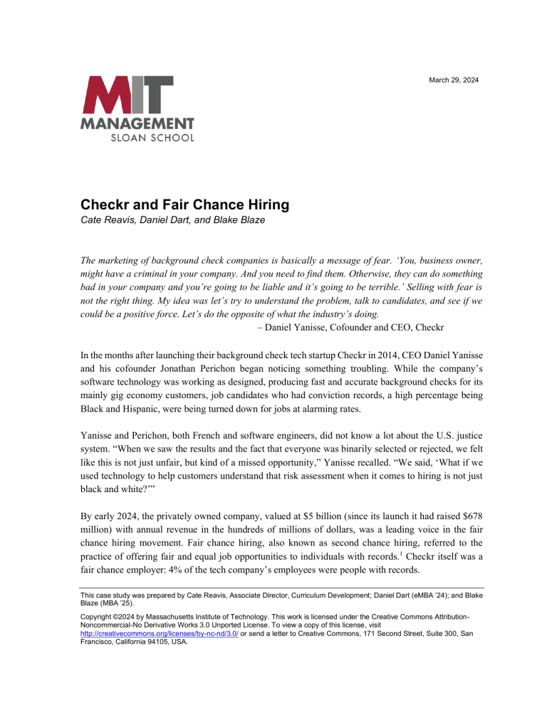 Checkr & Fair Chance Hiring: A Business Case Study on Social Impact