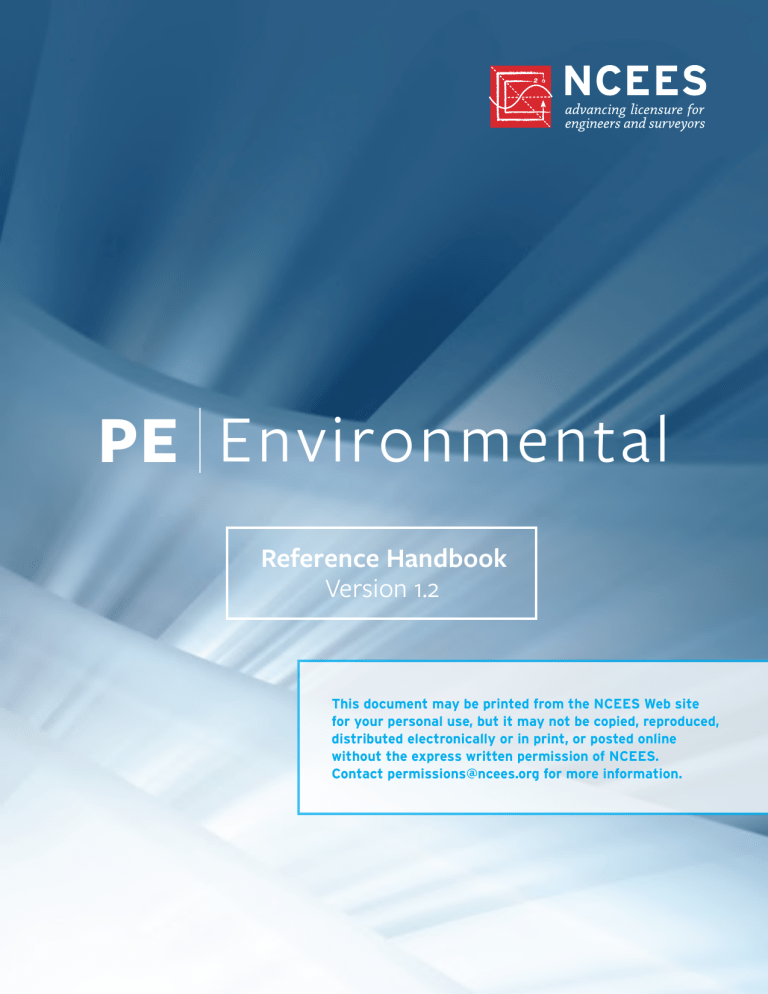 PE Environmental Reference Handbook v1.2 - NCEES Exam Resource