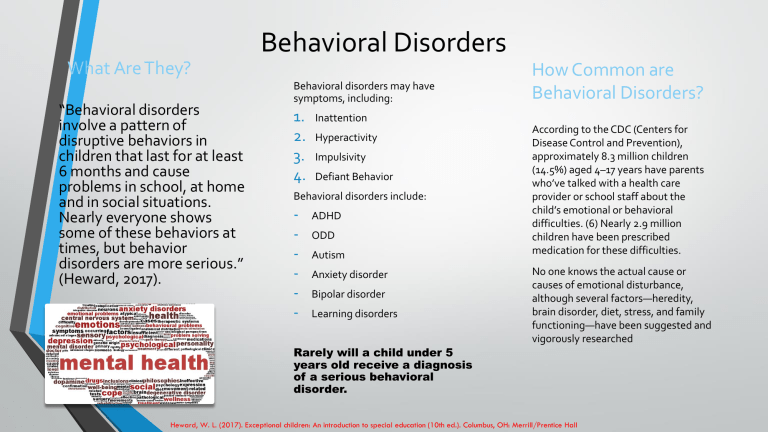 Behavioral Disorders: Symptoms, Causes, & Educational Approaches