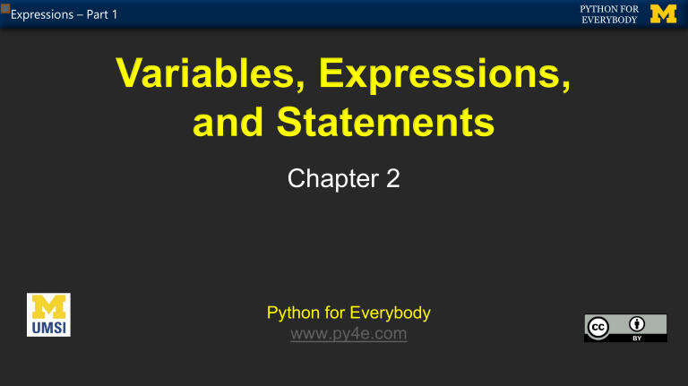 Python Variables, Expressions & Statements - Chapter 2 Tutorial