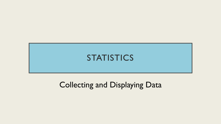 Statistics: Collecting and Displaying Data - Charts & Plots Guide