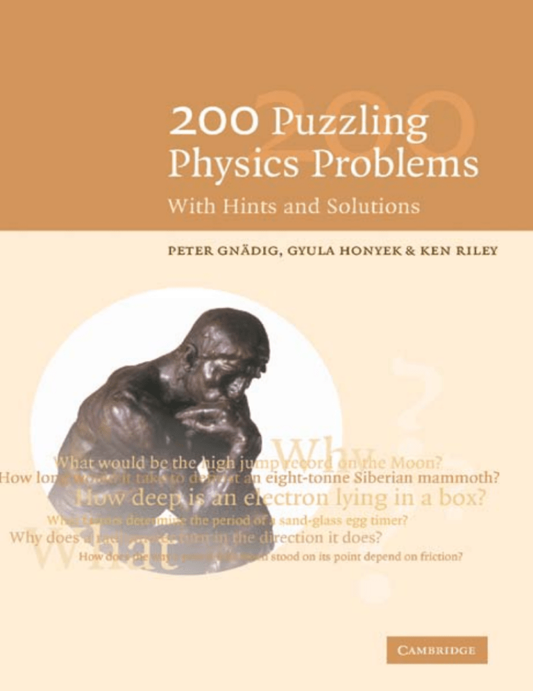 200 Puzzling Physics Problems: Hints & Solutions for Students
