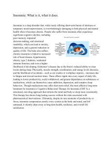 Insomnia Medication Selection for Adults: UpToDate Clinical Guideline