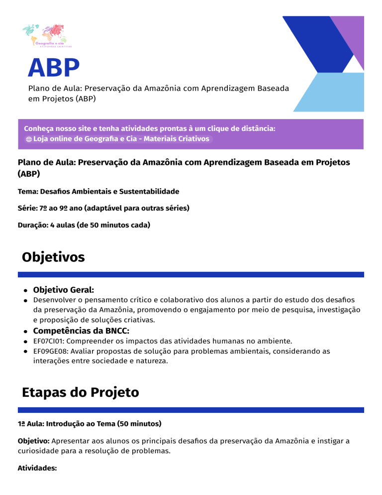 Plano de Aula - ABP