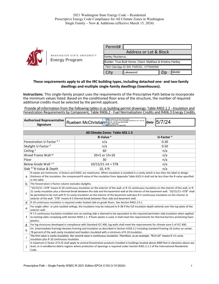 WA State Energy Code: Residential Compliance Guide