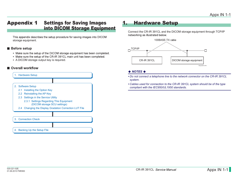 CR-IR 391CL DICOM Image Storage Setup Guide