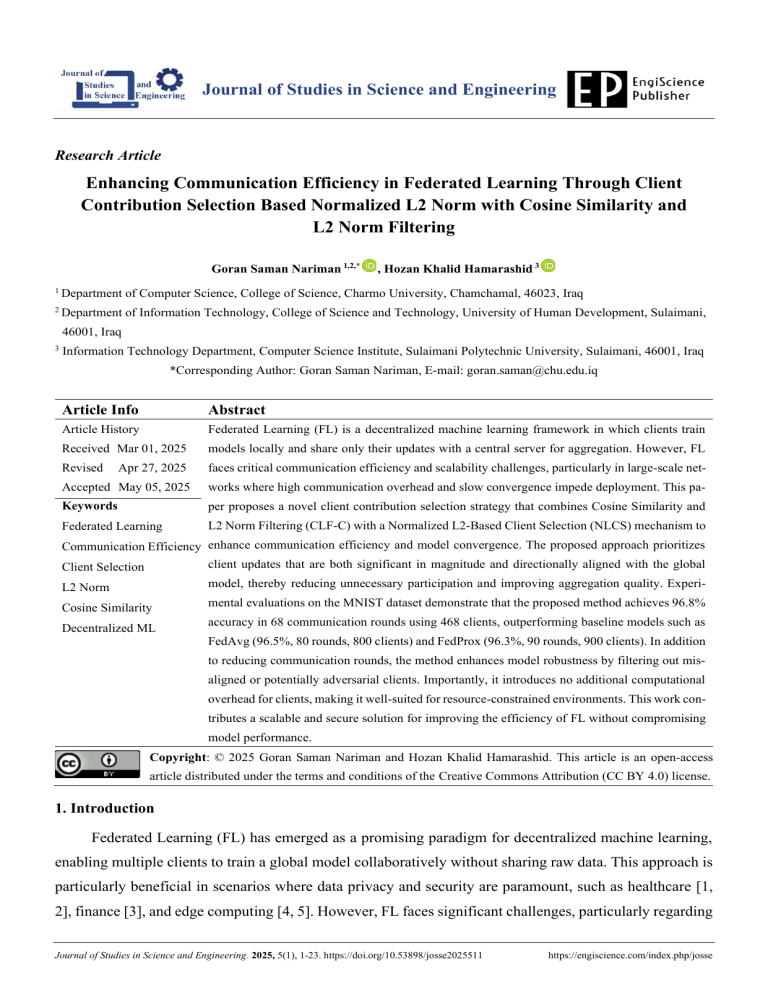 Federated Learning: Client Selection for Communication Efficiency