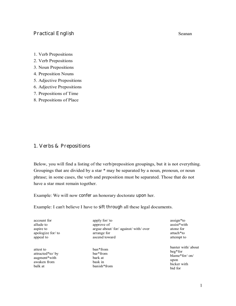 Practical English: Verb, Noun, & Adjective Prepositions Guide