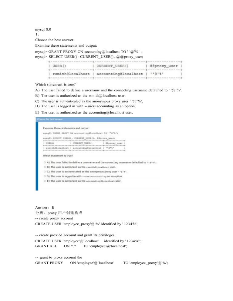 MySQL 8.0 Practice Questions & Answers - Database Administration
