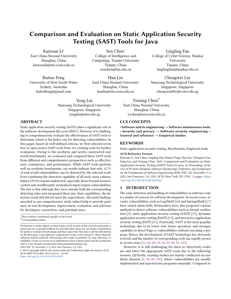 SAST Tools for Java: Evaluation, Comparison & Vulnerability Detection