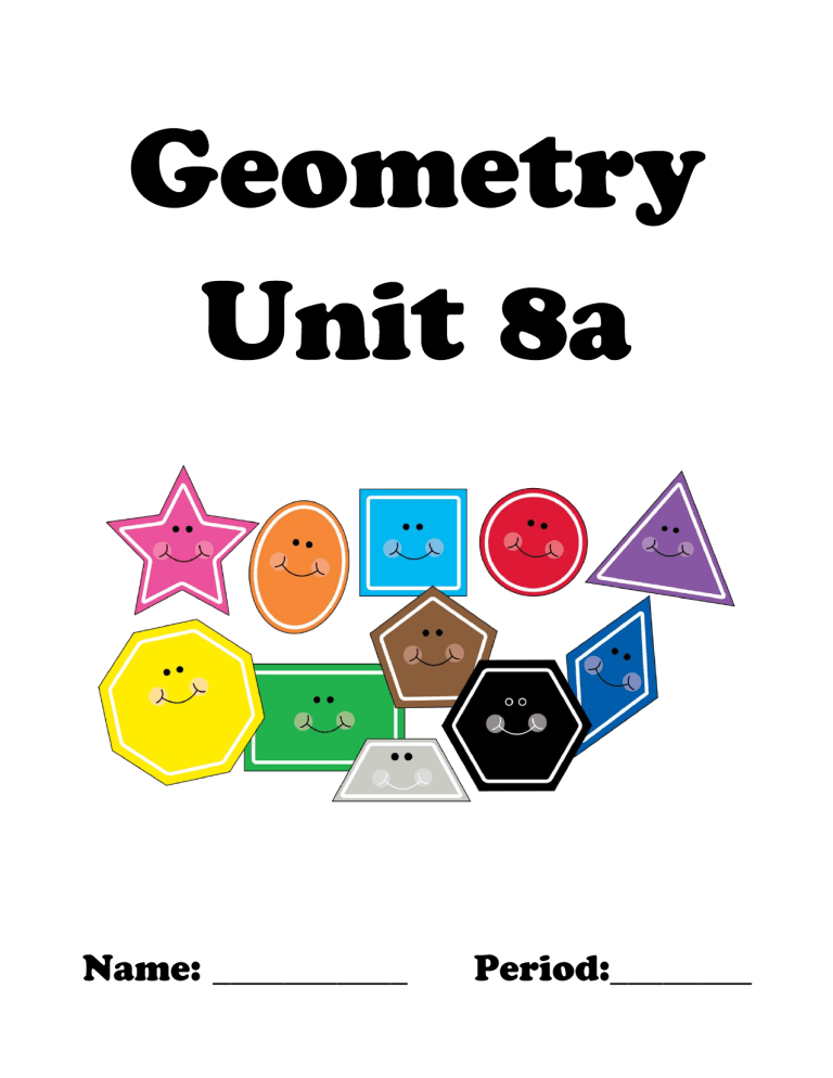 Geometry Unit 8a Workbook: Basic Shapes & Introduction
