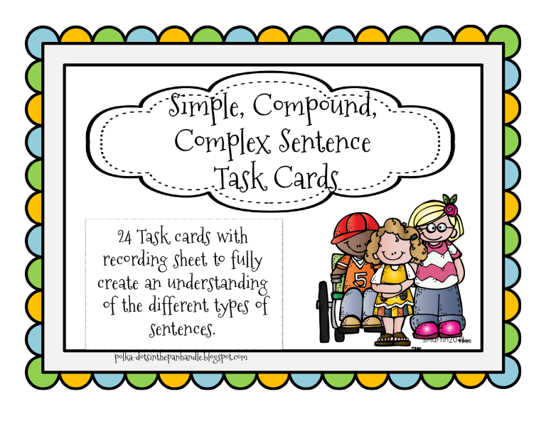 Simple, Compound, Complex Sentence Task Cards - Grammar Practice