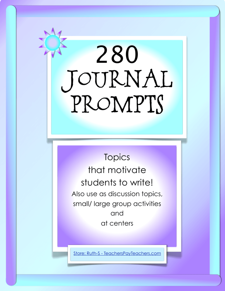 Journal Prompts for Students: Writing & Discussion Topics