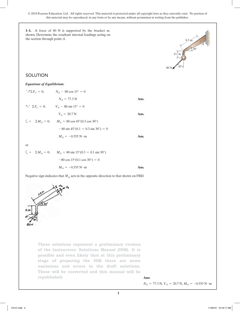 Statics & Mechanics Solutions Manual