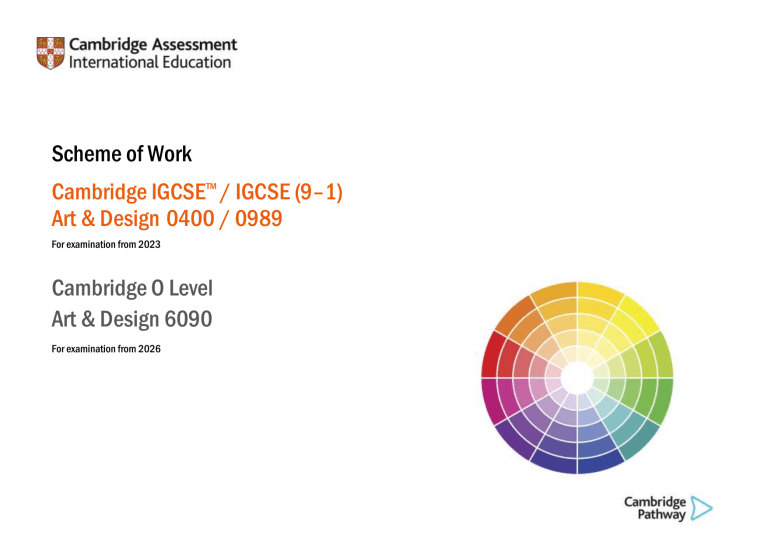 Cambridge IGCSE Art & Design Scheme of Work