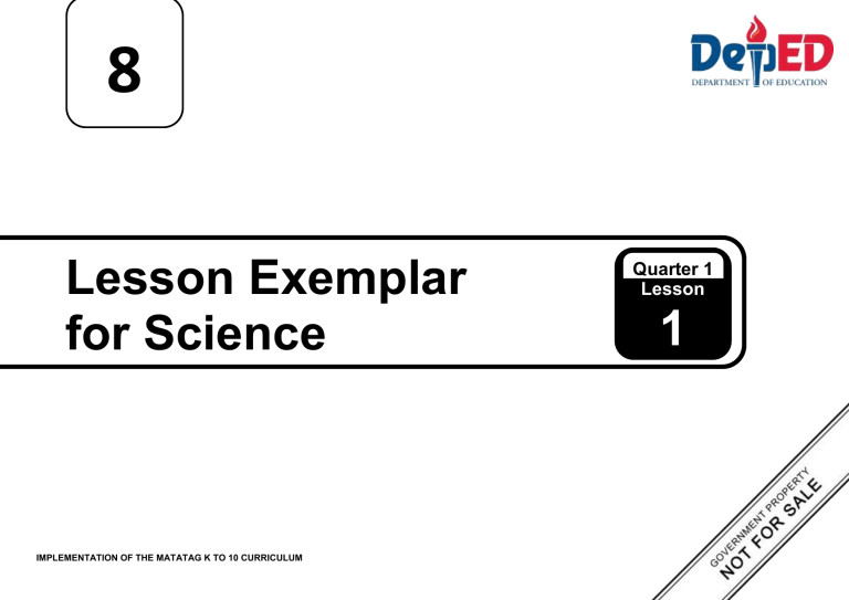 Grade 8 Science: Digestive System Lesson Exemplar