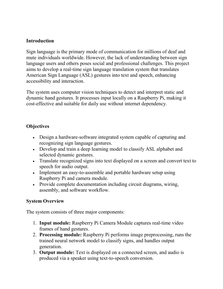 AI Sign Language Translator Project Report