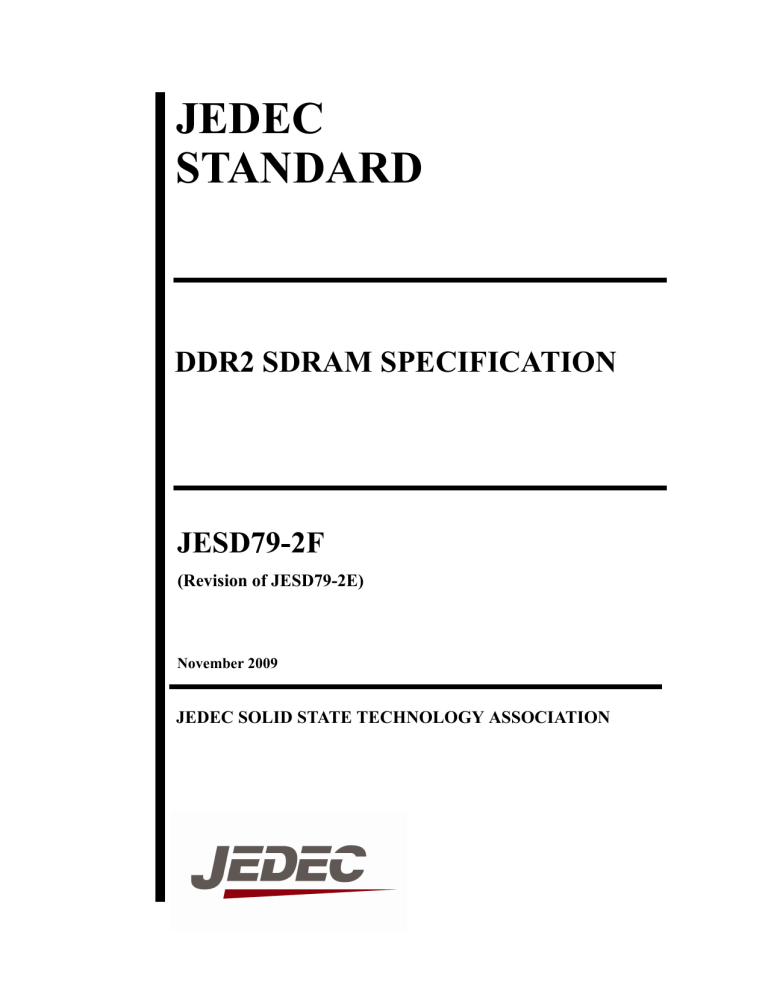 DDR2 SDRAM Specification JESD79-2F | JEDEC Standard 2009
