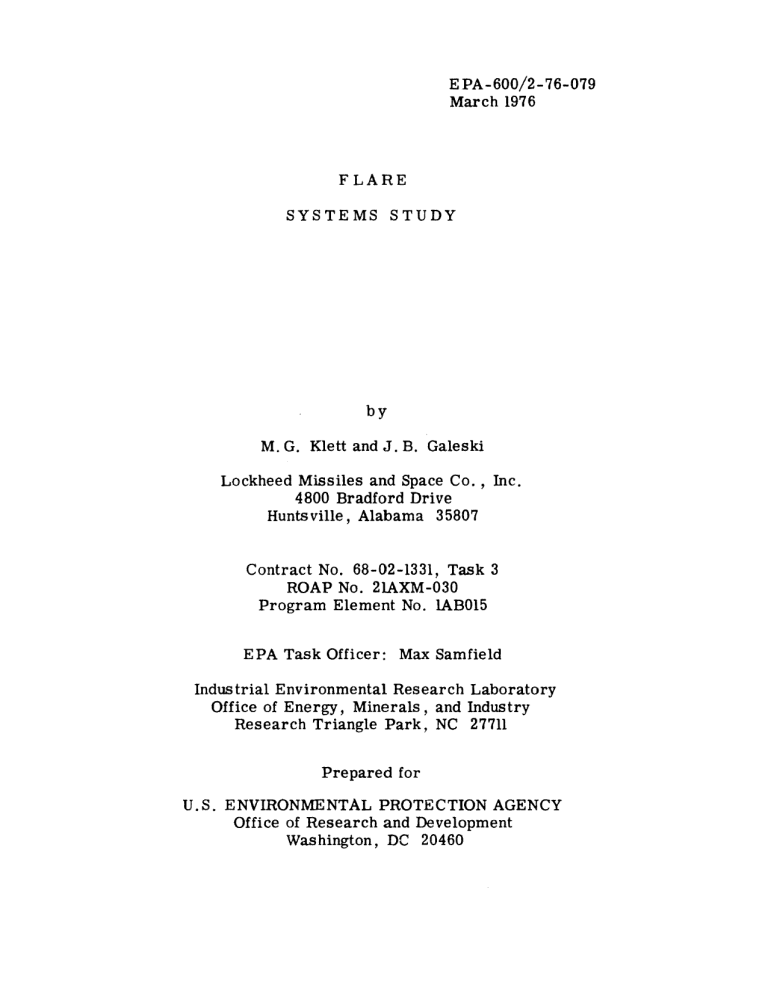 Flare Systems Study: Design, Emissions, and Safety