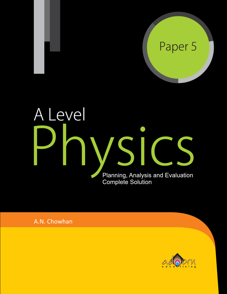A Level Physics: Planning, Analysis & Evaluation - Complete Solution