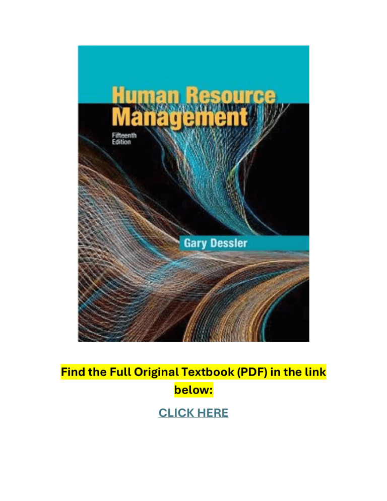 Human Resource Management Textbook by Gary Dessler