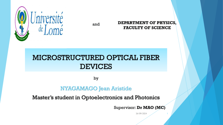 Microstructured Optical Fiber Devices Presentation