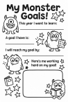 My Monster Goals Worksheet for Kids
