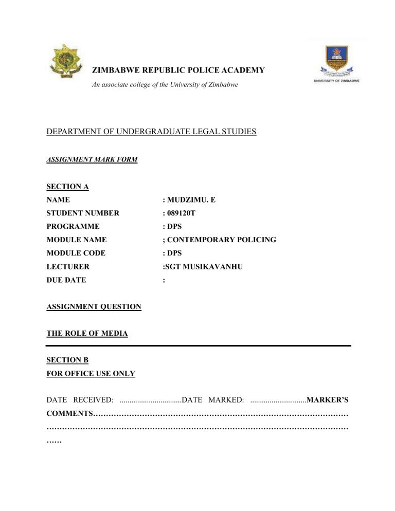 Role of Media in Contemporary Policing Essay