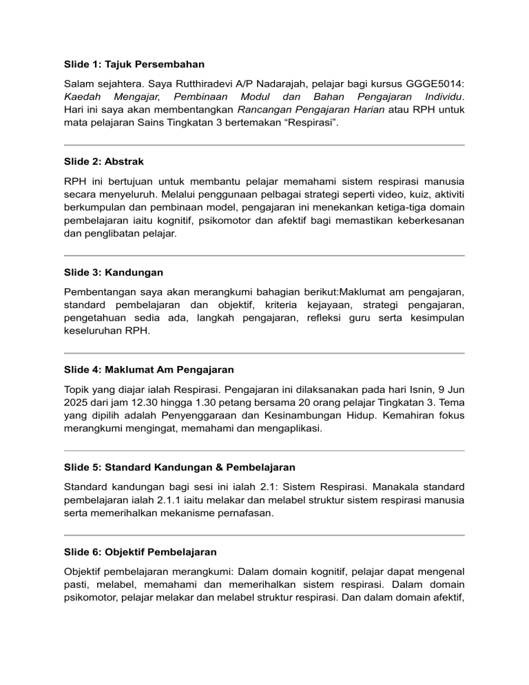 Script RPH