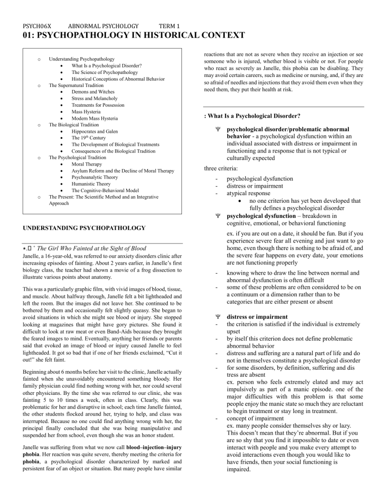 Abnormal Psychology: Historical Context & Understanding Disorders
