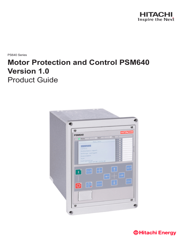 PS640 Motor Protection & Control Guide