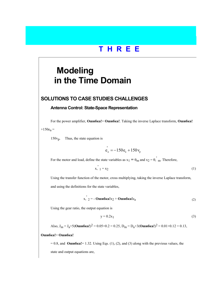 Modeling in Time Domain: State-Space Solutions for Control Systems