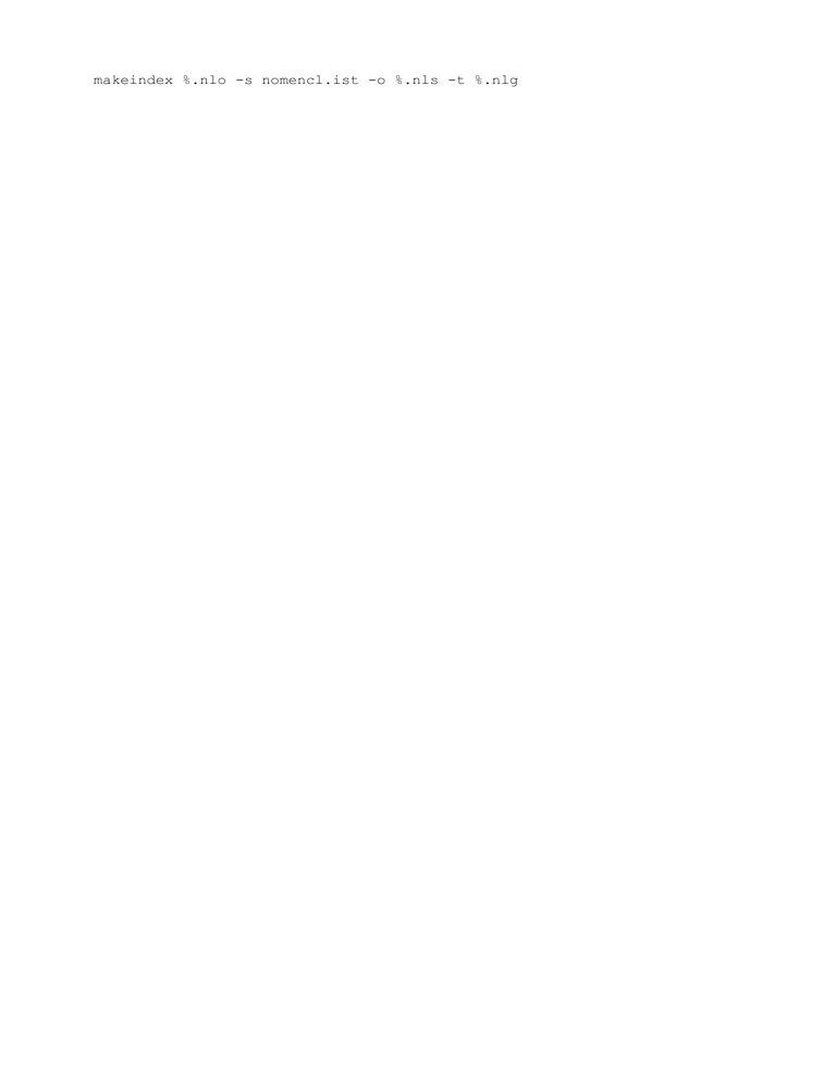 Makeindex Command for Nomenclatures in LaTeX Documents