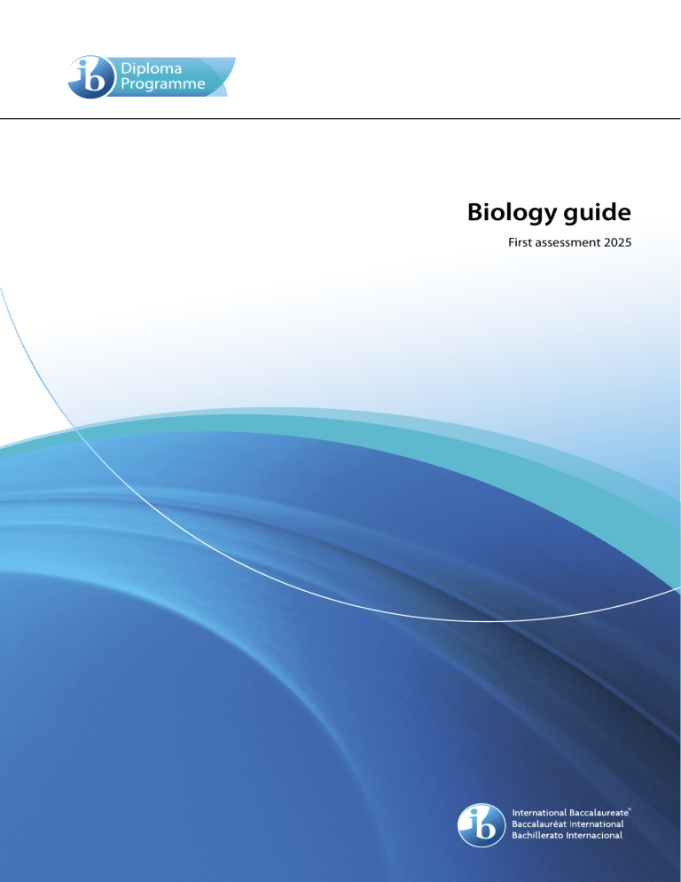 Biology Guide: IB Diploma Programme - First Assessment 2025