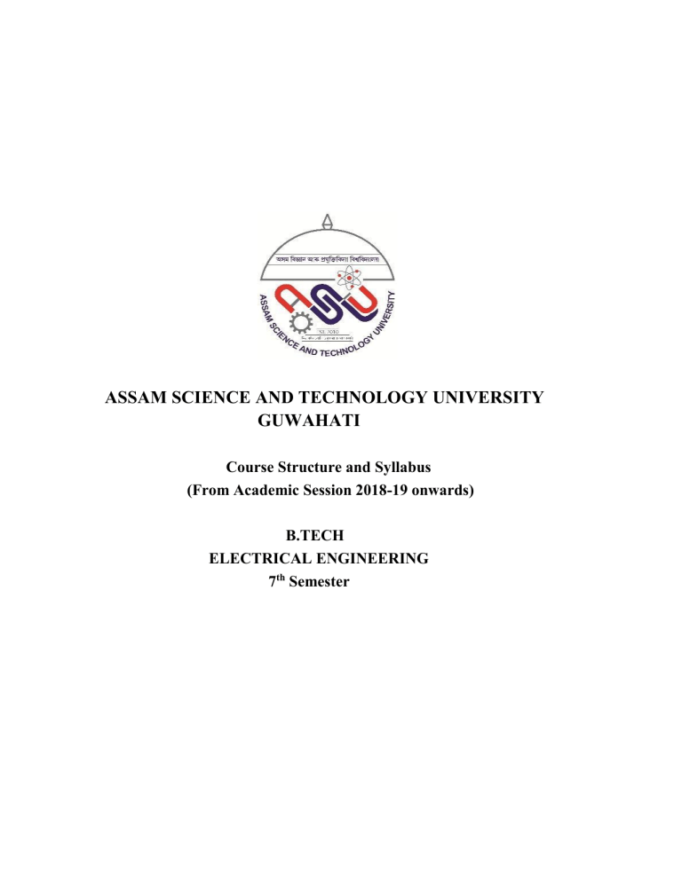 B.Tech Electrical Engineering 7th Semester Syllabus