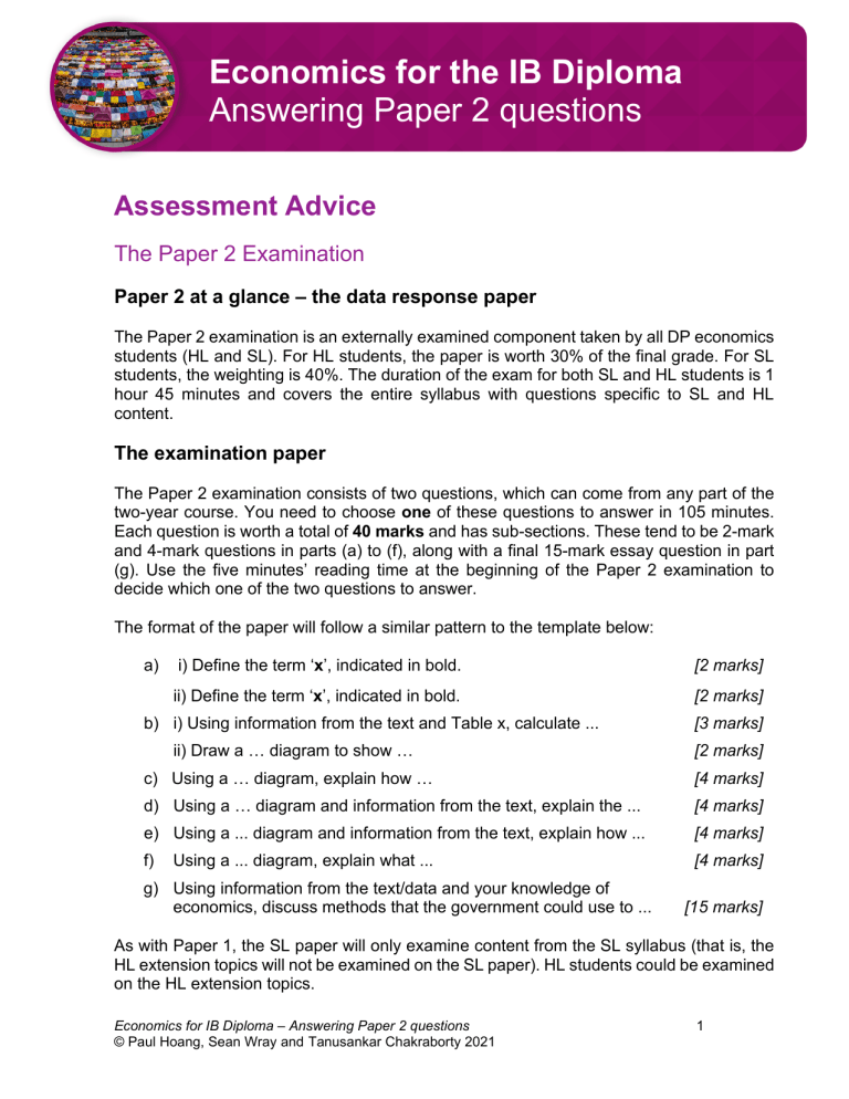 Economics IB Diploma Paper 2: Exam Advice & Preparation Guide