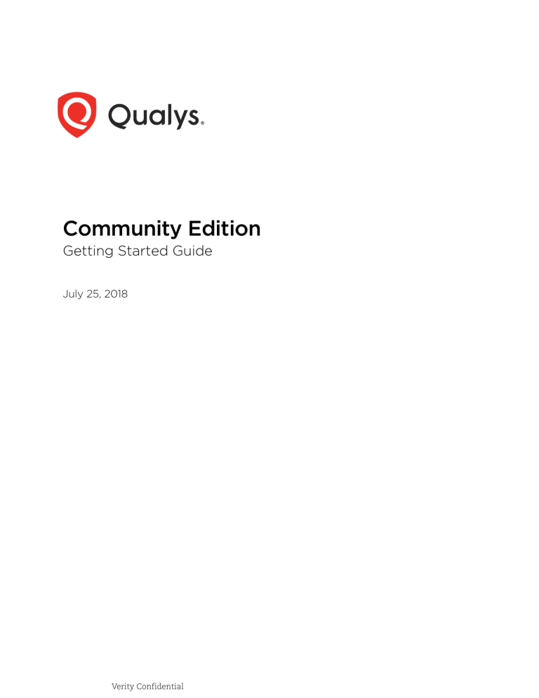 Qualys Community Edition Getting Started Guide: VM, WAS, CloudView