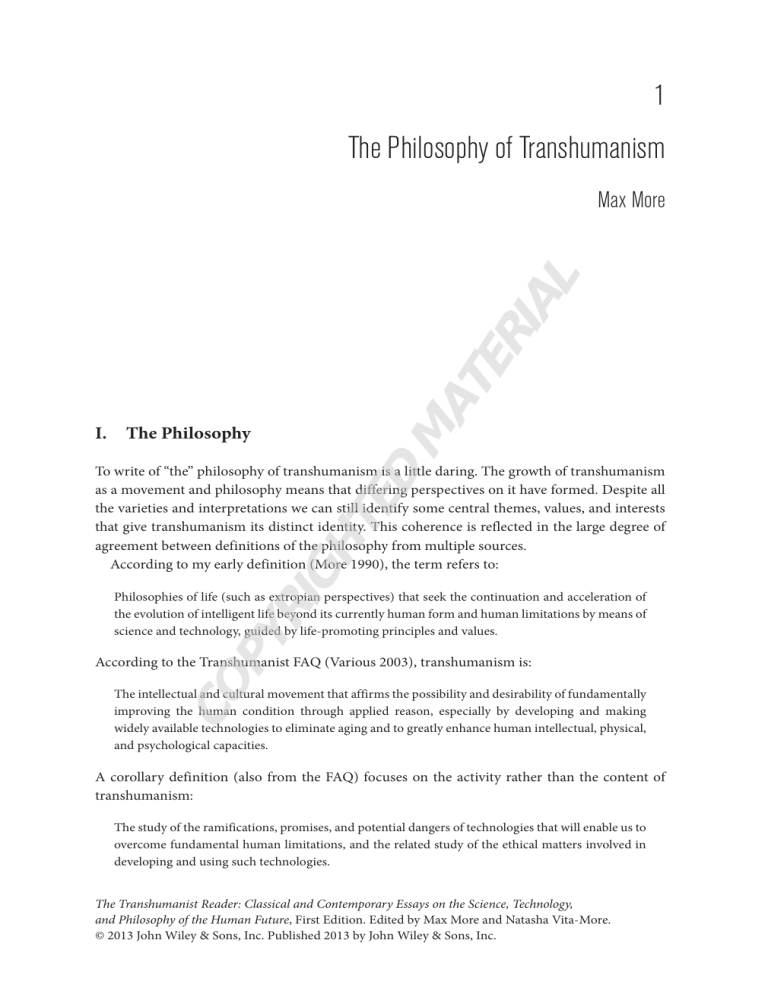 The Philosophy of Transhumanism: Definitions, Principles, and Goals by ...