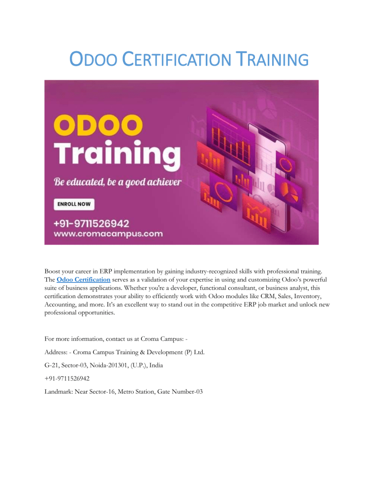 Odoo Certification Training