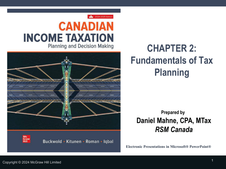 Fundamentals of Tax Planning: Canadian Income Taxation Guide