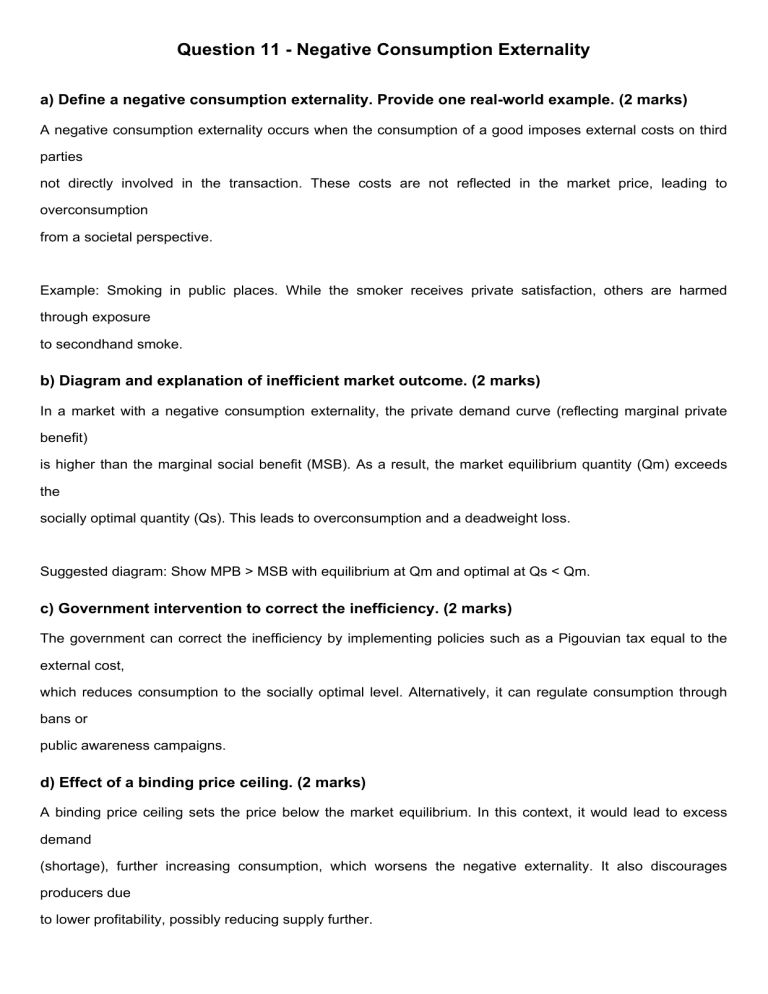 Negative Consumption Externality: Definition, Diagram, & Solutions