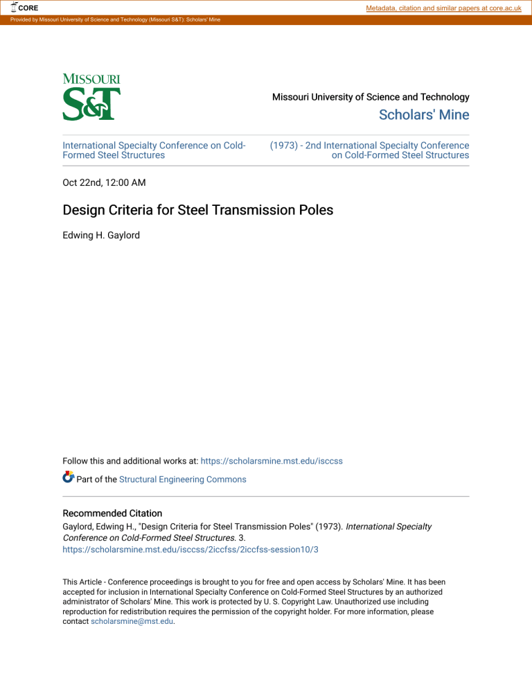 Steel Transmission Pole Design Criteria: Structural Engineering Guide