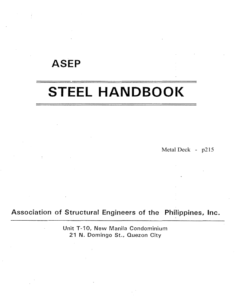 ASEP Steel Handbook: Structural Engineering Design Aid & Data (1994)