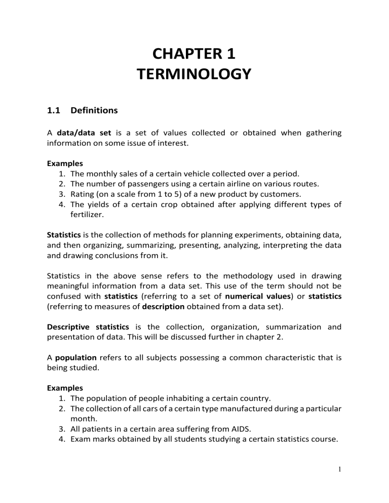 Statistics Terminology: Definitions, Scales, and Sampling Methods