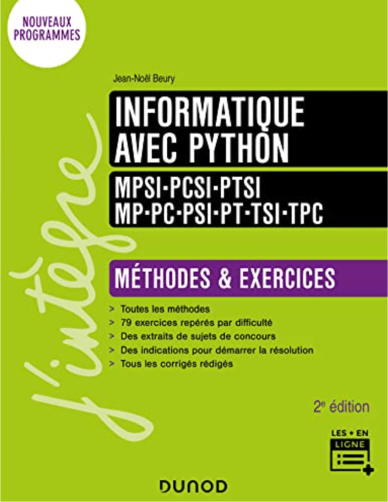 Livre Informatique avec Python